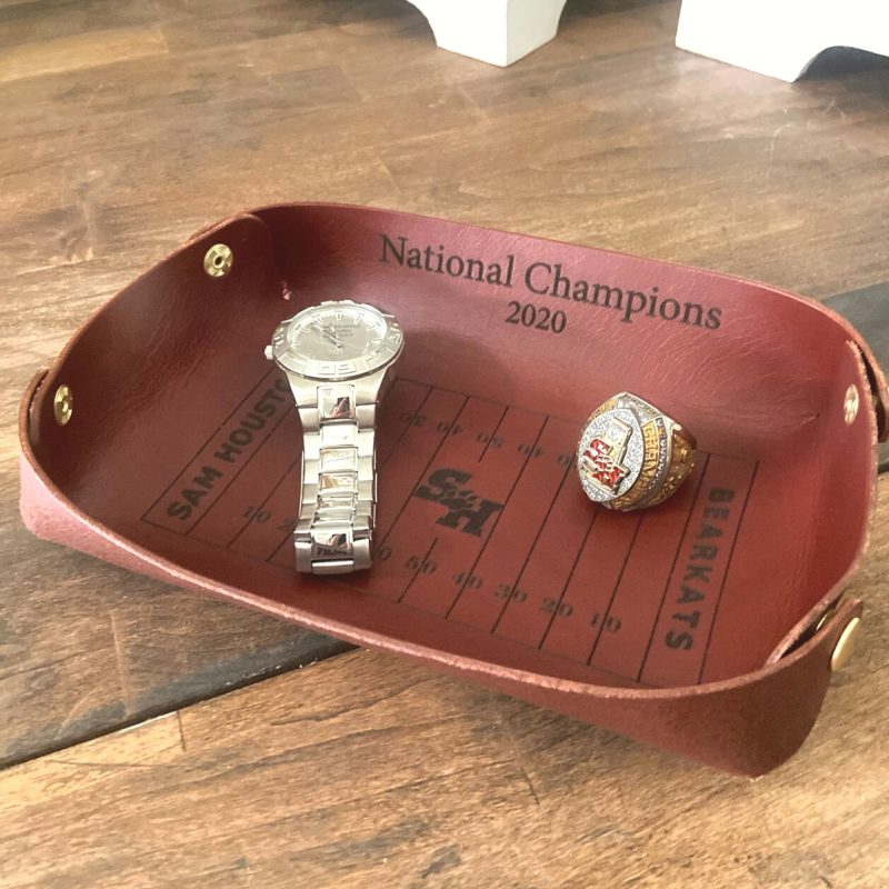 Sam Houston State Valet Catch All Stadium Tray - Oxbow Leather