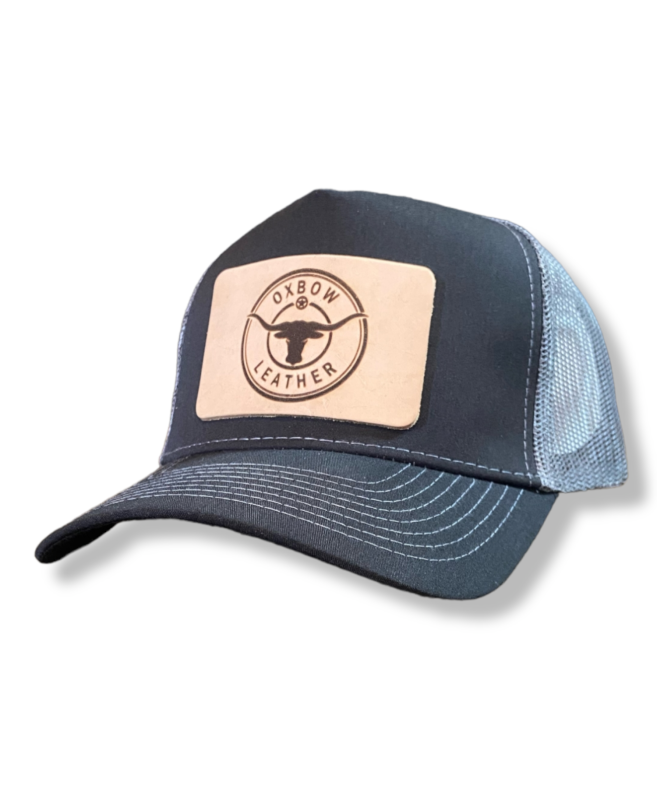 Oxbow Leather Longhorn Trucker Cap - Black - Oxbow Leather