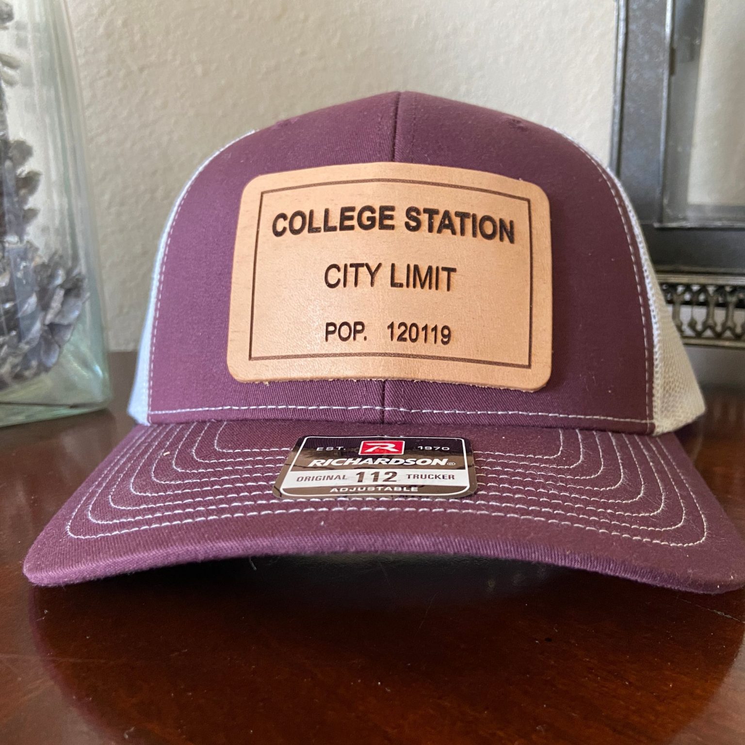 College Station City Limit Aggie Trucker Hat - Oxbow Leather